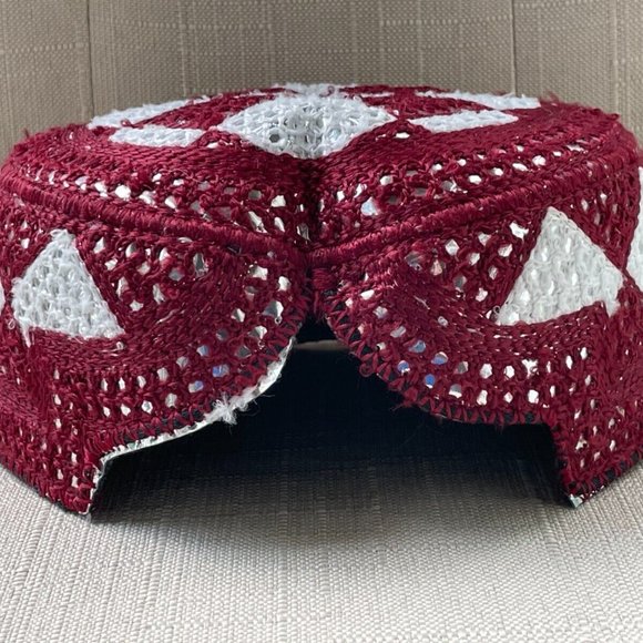Accessories | Handmade Men Hat Traditional Ethnic Maroon Redwhite ...